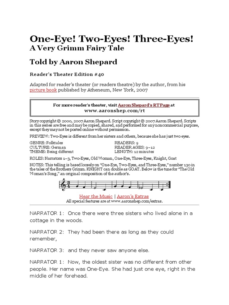 RTE #40 - One-Eye! Two-Eyes! Three-Eyes! | PDF | Fairy Tales
