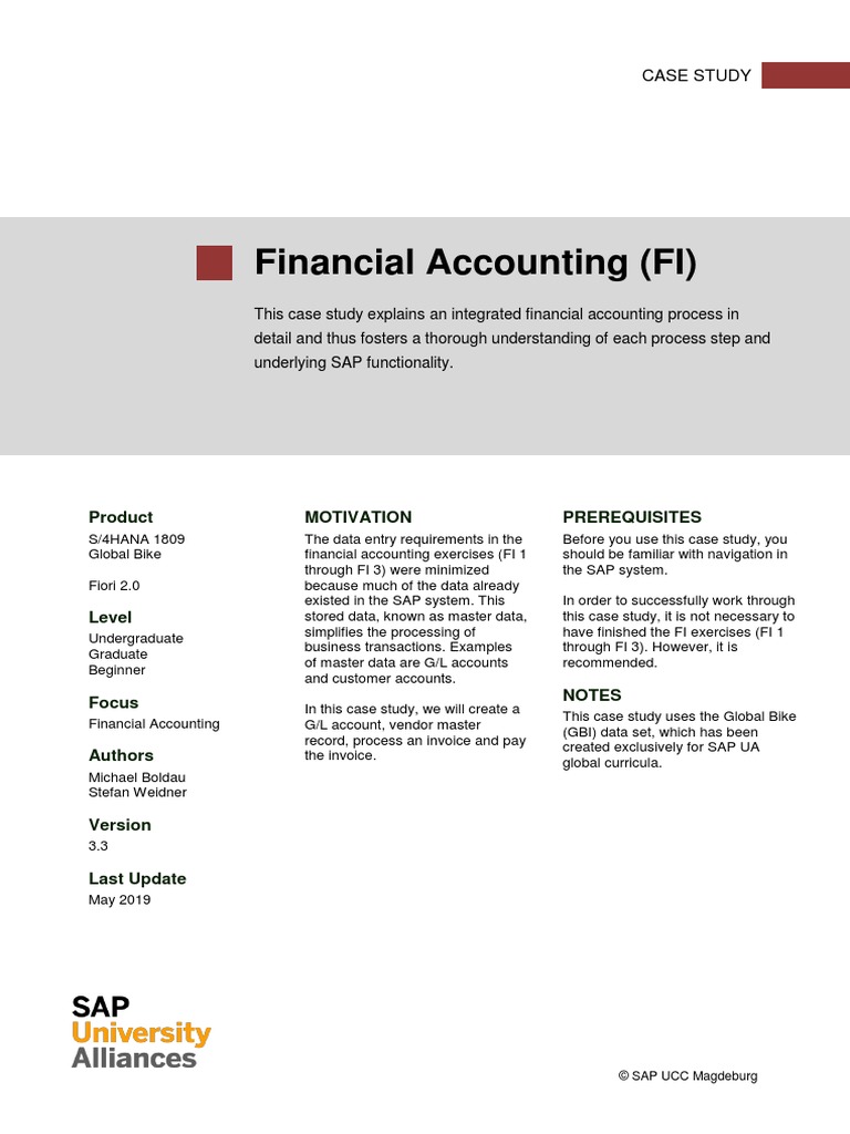 Intro S4HANA Using Global Bike Case Study FI-AP Fiori en v3.3 | PDF | Debits And Credits ...