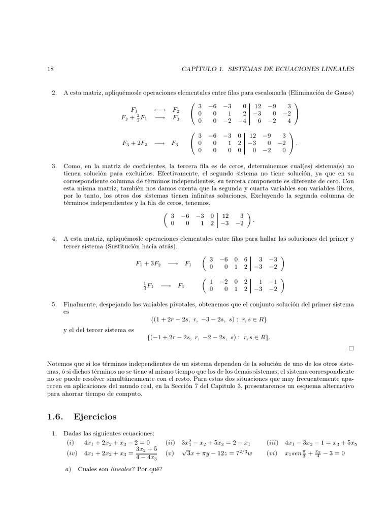 Ejercicios Algebra | PDF | Ecuaciones | Matriz (Matemáticas)