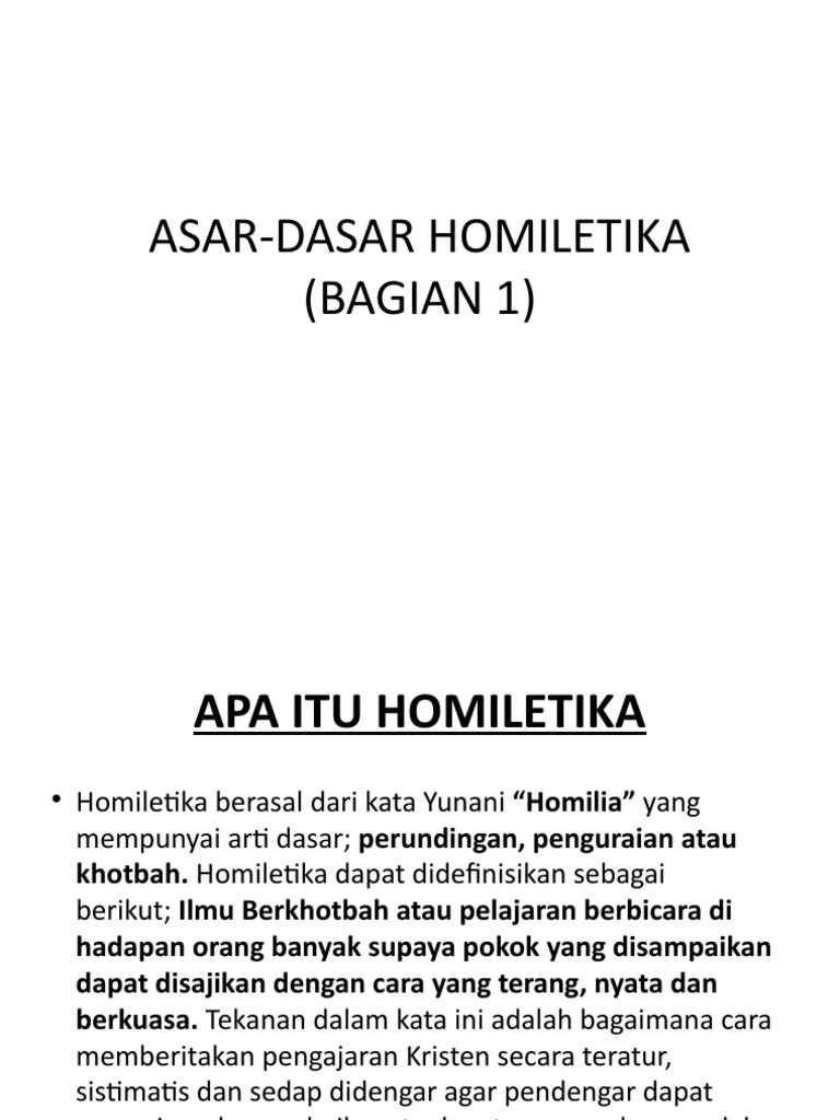 Panduan Dasar Homiletika | PDF