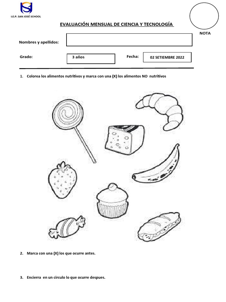 Evaluación Ciencia y Tecnología 3 años | PDF