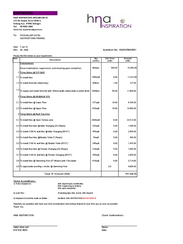 BOQ - Labour Tiling Works | PDF