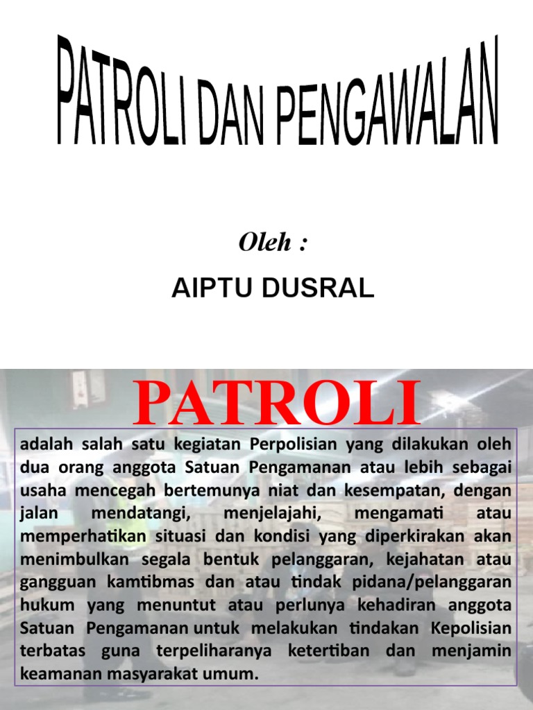 Patroli Dan Pengawalan | PDF