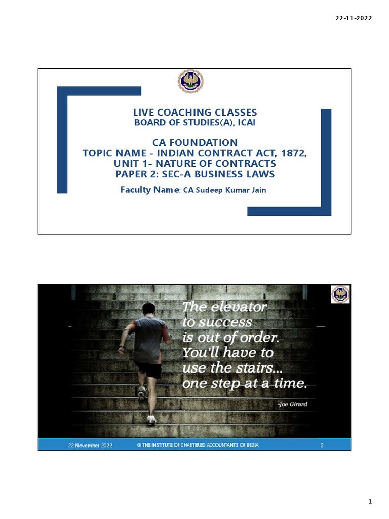 73 Indian Contract Act 1872 Unit 1 1669116152 | PDF | Offer And ...