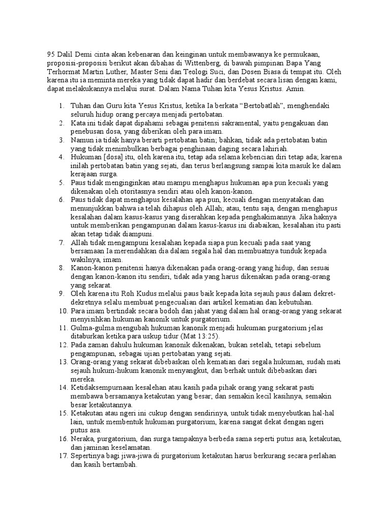 95 Dalil Martin Luther | PDF