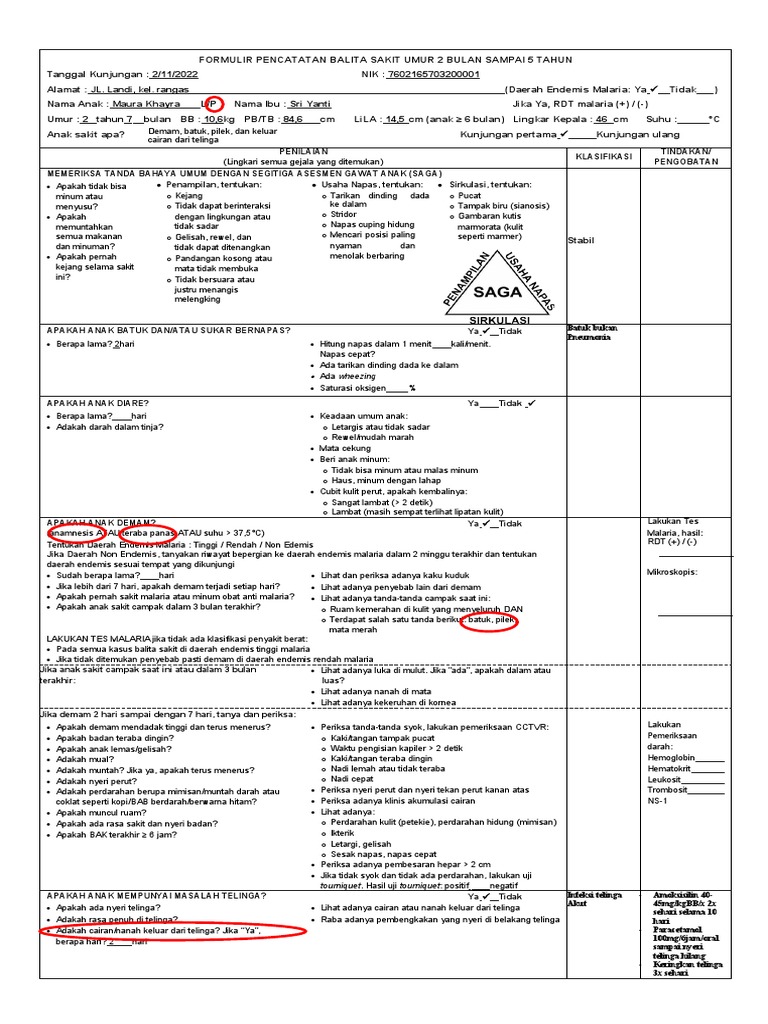 Formulir Pencatatan Balita Sakit | PDF