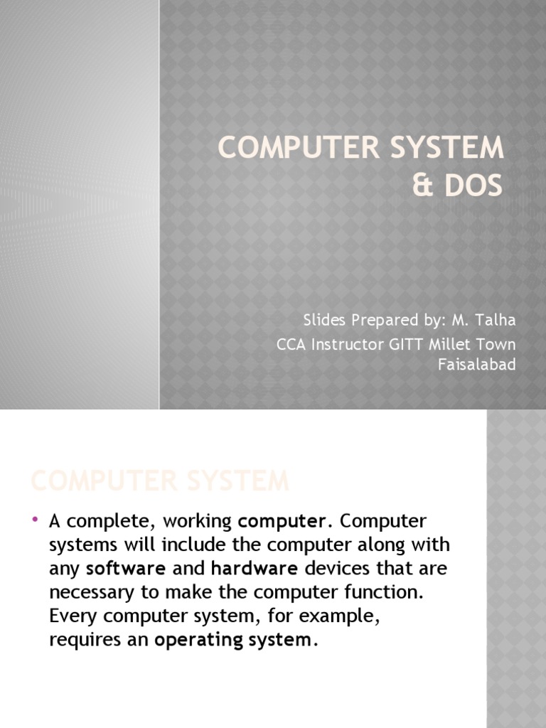 2-Computer System, Disk Operating System (DOS) | Download Free PDF | Operating System ...