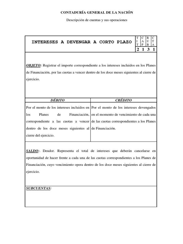 Intereses A Devengar A Corto Plazo: OBJETO: Registrar El Importe ...