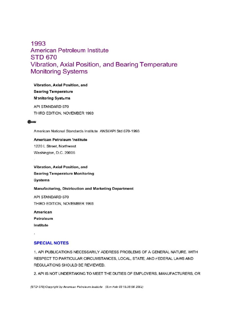 API-670 Condition Monitoring Systems - PDF | PDF