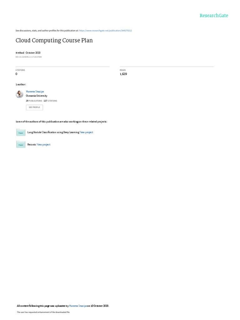 Cloudcomputing Courseplan | PDF | Cloud Computing | Engineering Cloudcomputing Courseplan | PDF | Cloud Computing | Engineering