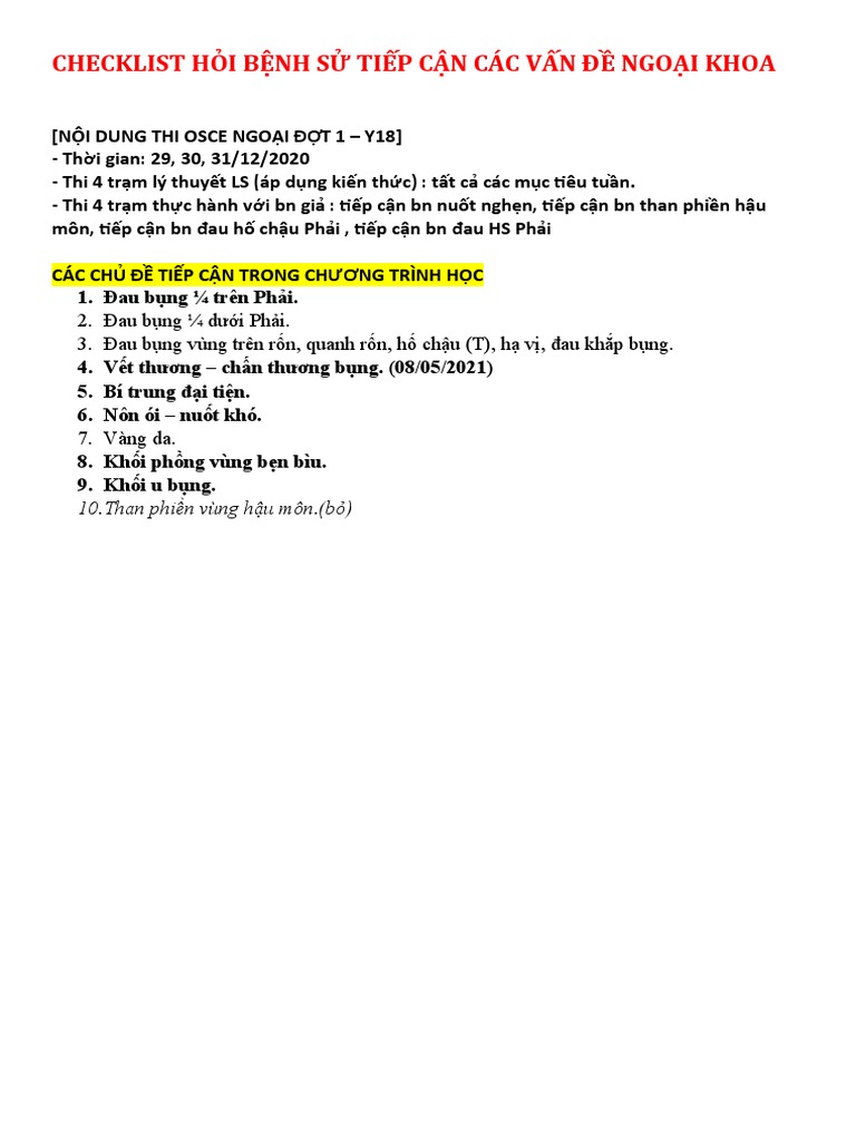 Checklist Hbs Ngo I | PDF
