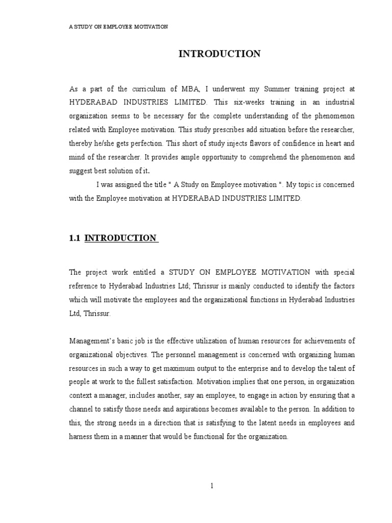 A study on Employee motivation | PDF