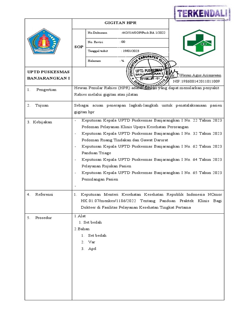 2023-01 Sop Tata Laksana GHPR | PDF