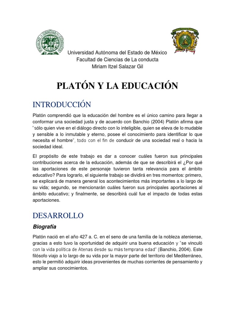 Platon Y La Educacion Pdf
