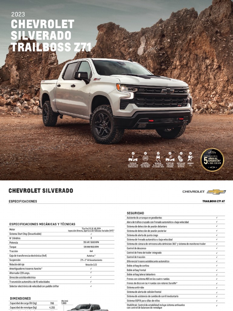 Ficha Tecnica Chevrolet Silverado 10 Jun | PDF