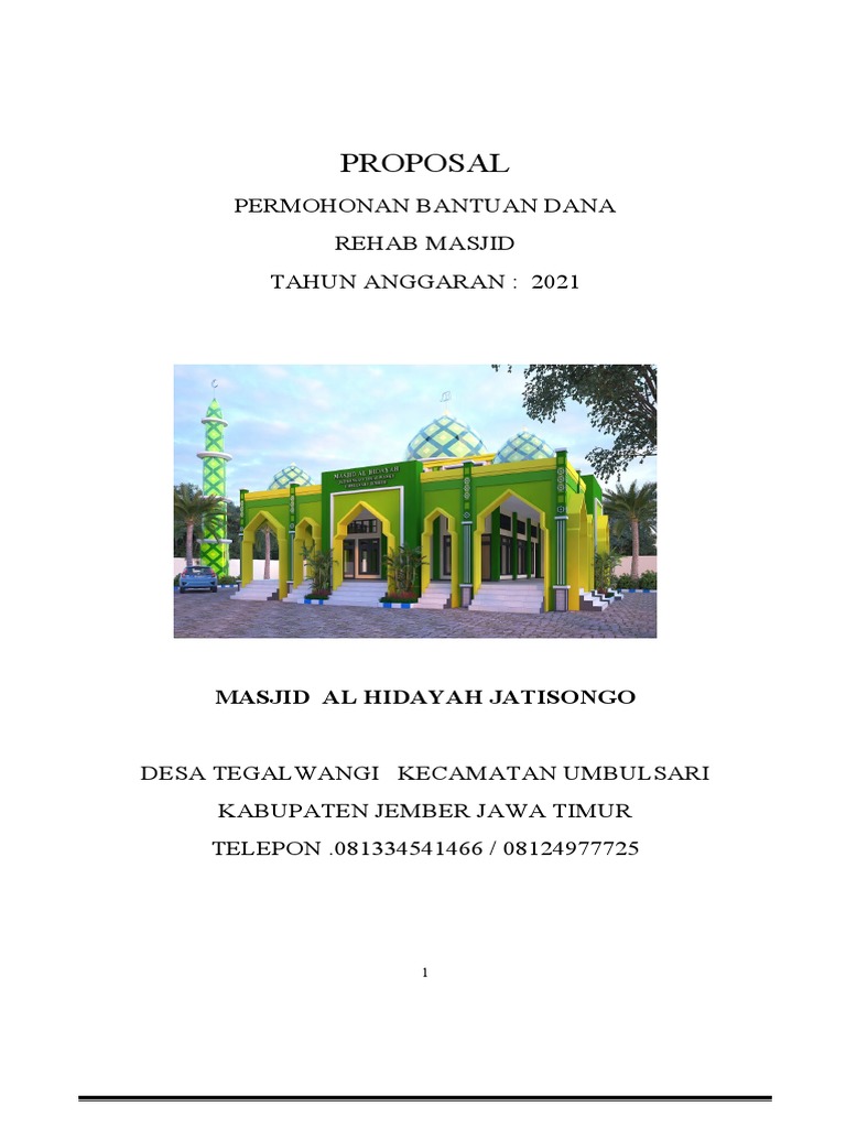 Proposal Masjid Al Hidayah 08022021 | PDF