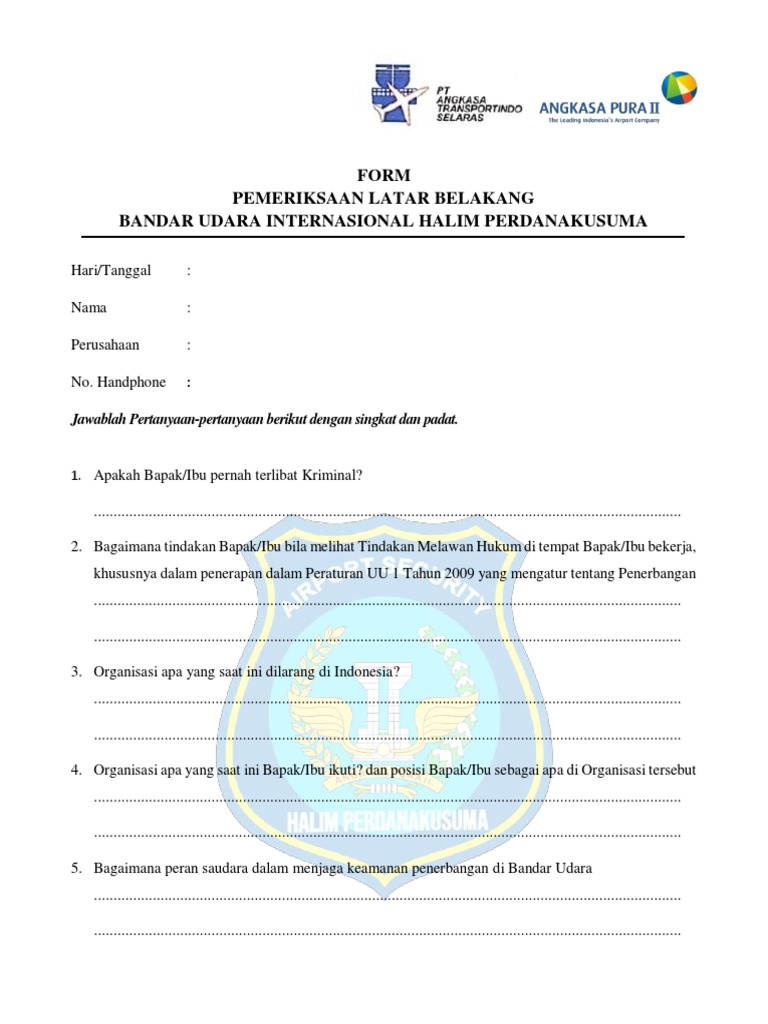 Form Background Check | PDF