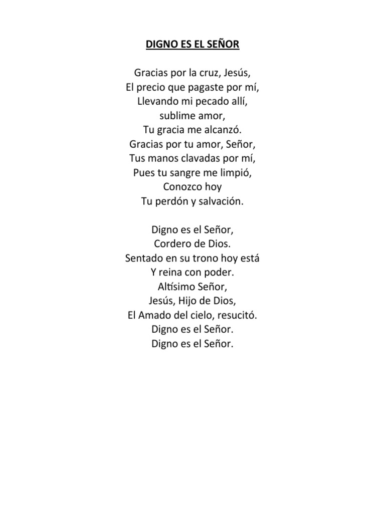 Digno Es El Señor | PDF