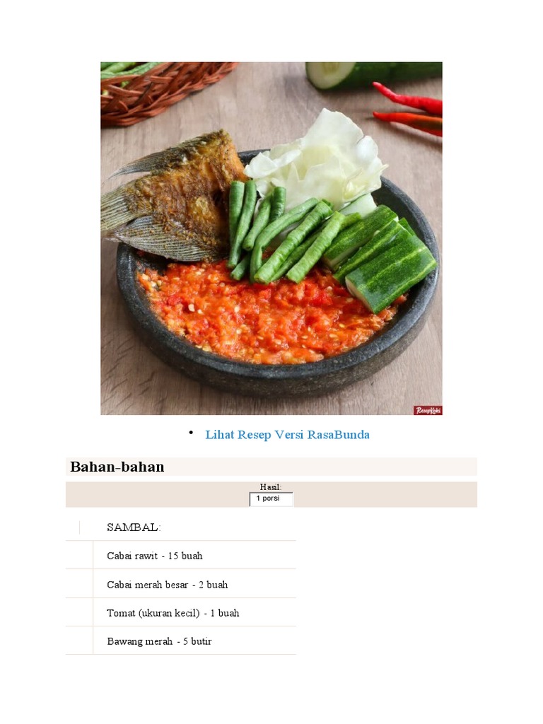 Resep Sambal | PDF