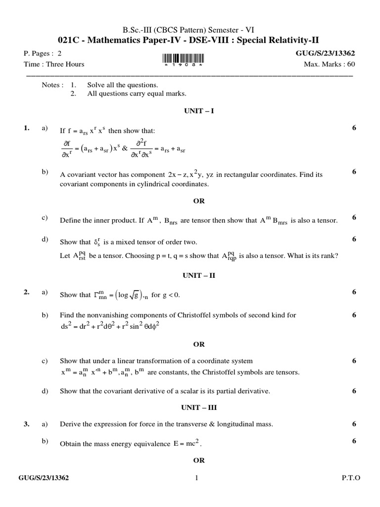 Year - B.Sc.-III (CBCS Pattern) Semester - VI Subject - 021C ... Year - B.Sc.-III (CBCS Pattern) Semester - VI Subject - 021C ...