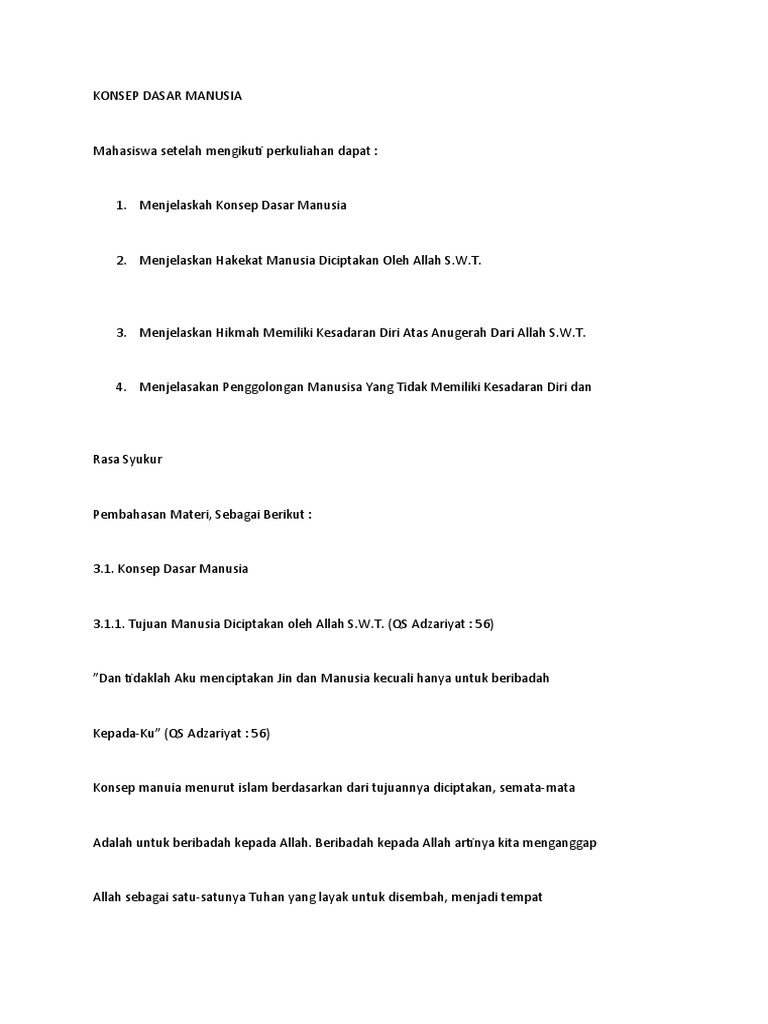 Konsep Dasar Manusia | PDF | Politik | Agama & Spiritualitas