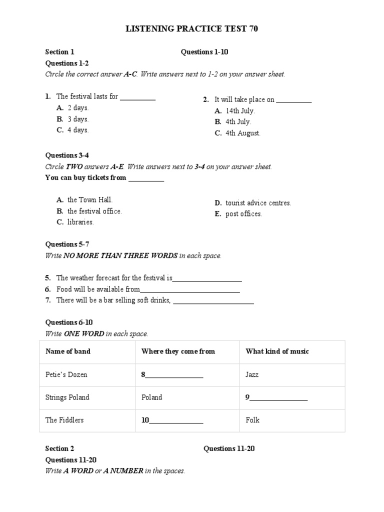 Listening Practice Test 70 (1) | PDF | Linguistics | Human Communication