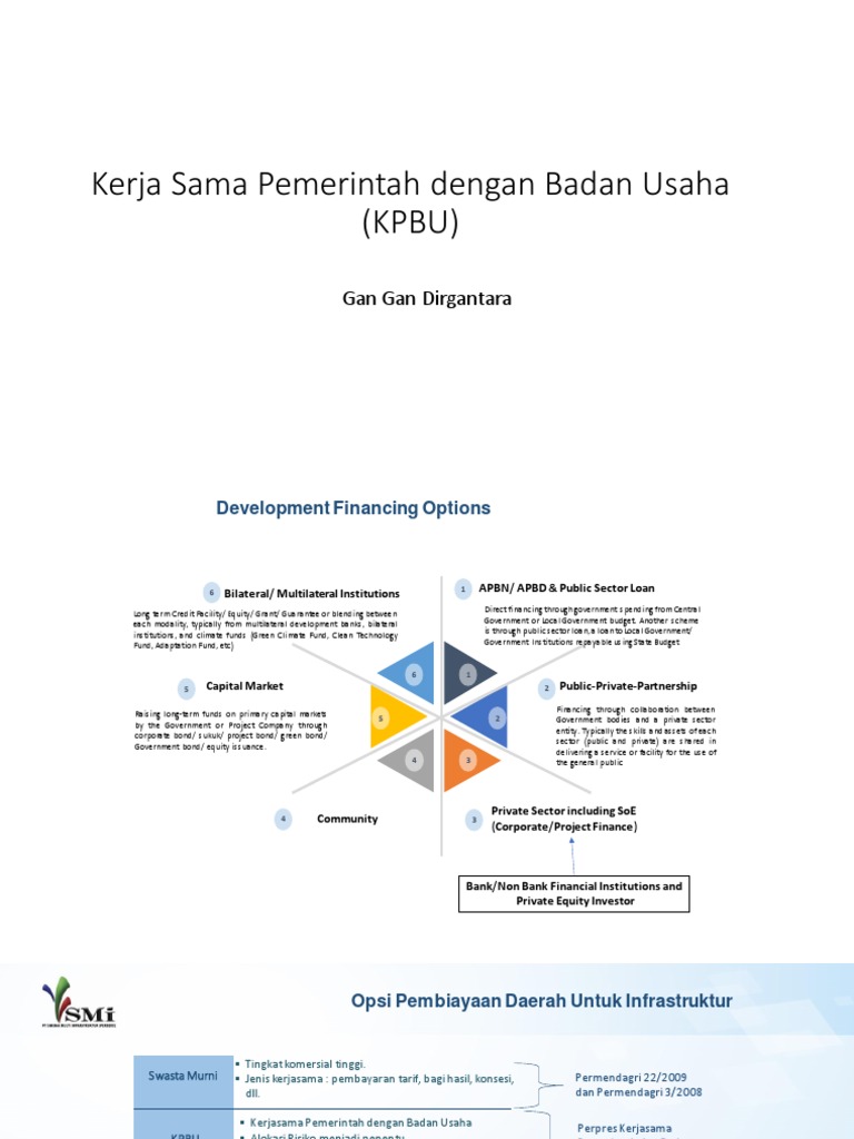Kerja Sama Pemerintah Dengan Badan Usaha (KPBU) | PDF