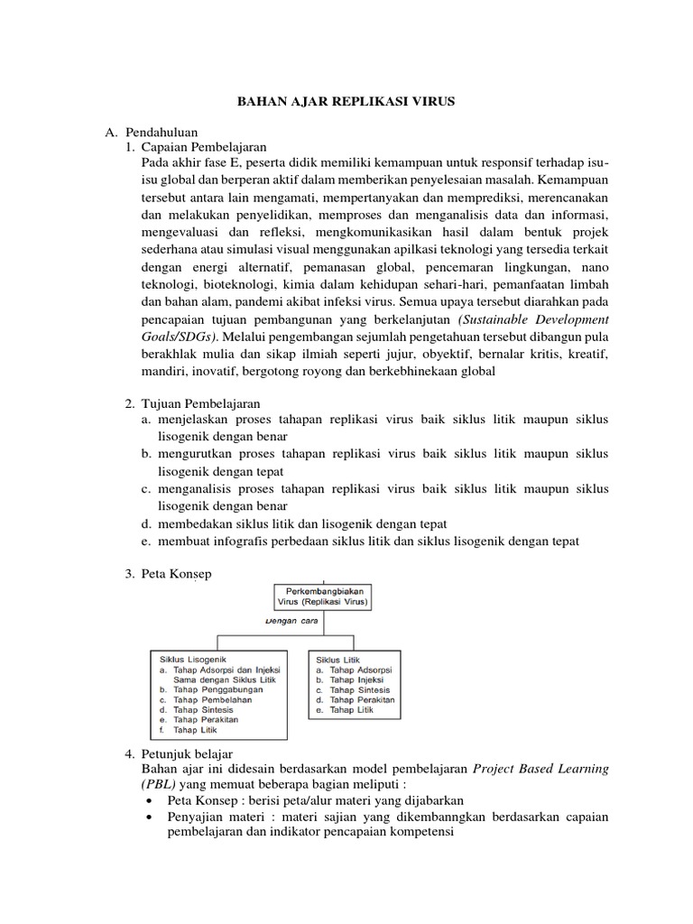 Proses Replikasi Virus: Litik dan Lisogenik | PDF