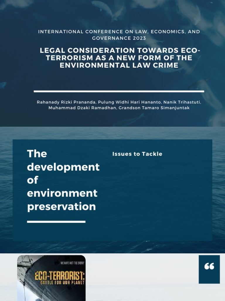Eco-Terrorism: Legal Perspectives 2023 | PDF
