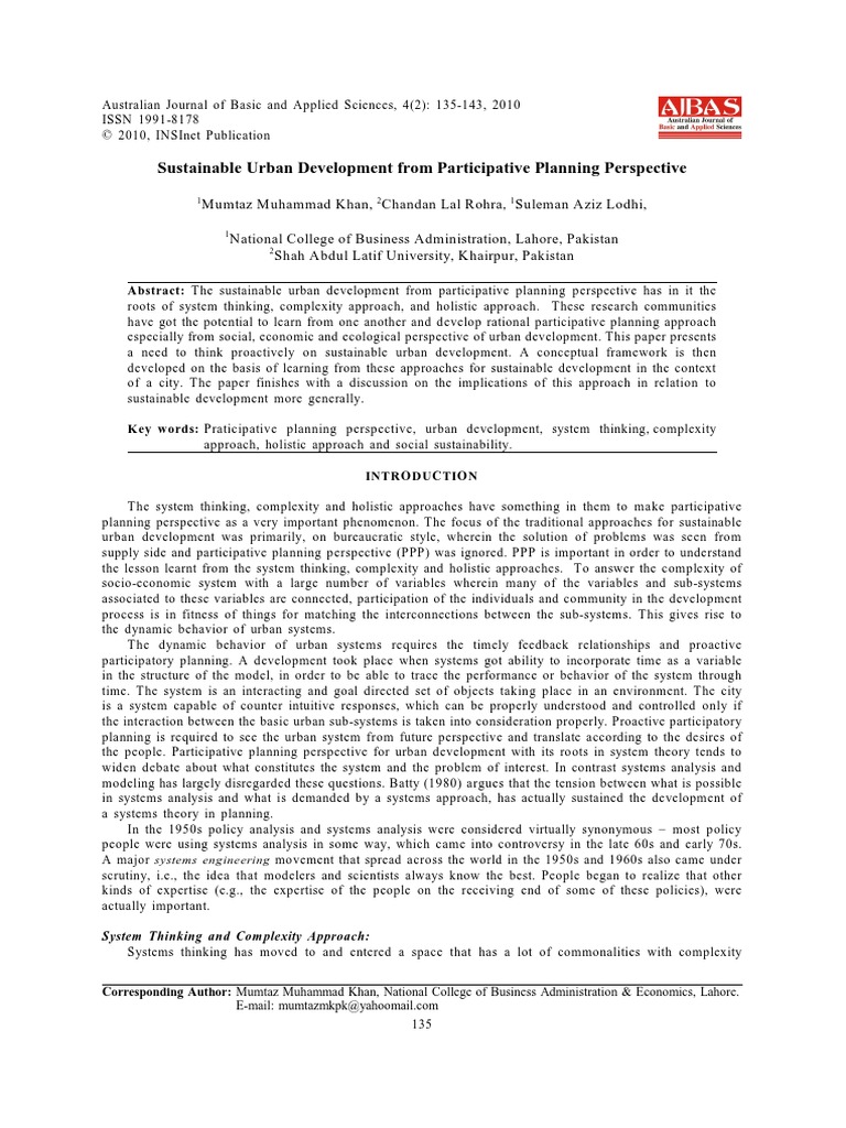 Sustainable Urban Development Pdf Sustainability Ecosystem