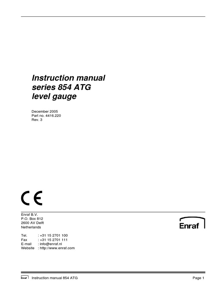 854 Servo Gauge Enraf | Download Free PDF | Electrical Engineering ...