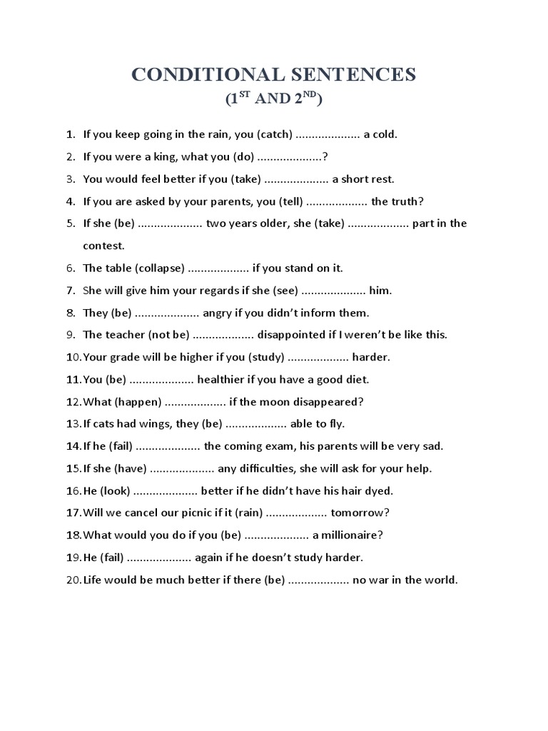 CONDITIONAL SENTENCES Type 1 2 | PDF | History