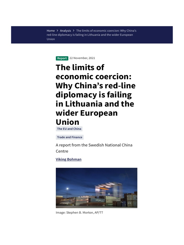 The Limits of Economic Coercion - Why China's Red-Line Diplomacy Is ...