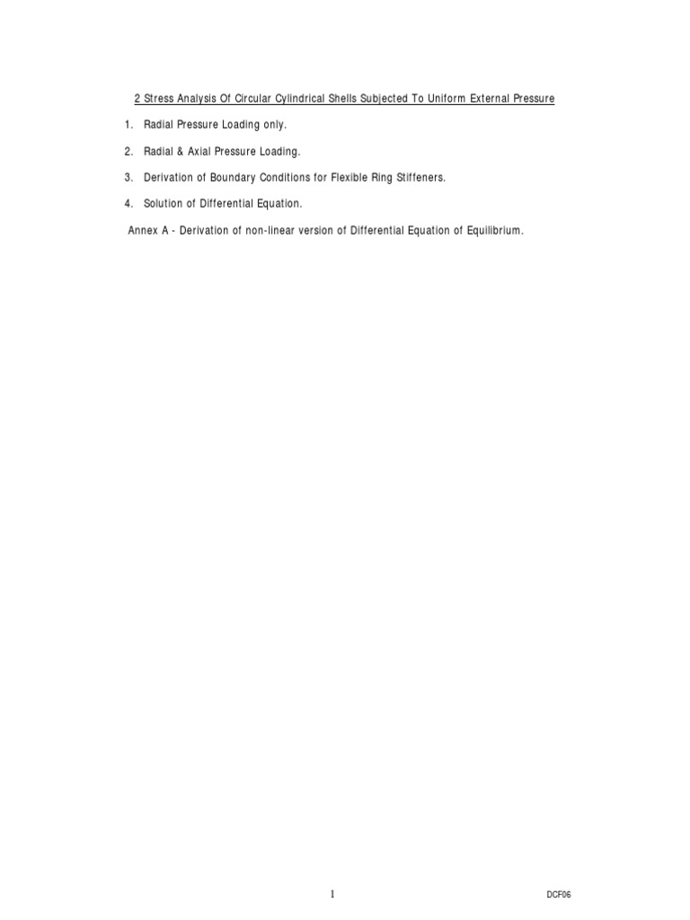 Stress Analysis of Cylindrical Shells | PDF | Bending | Stress (Mechanics)