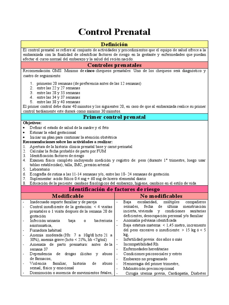 Control Prenatal ¿ | Descargar gratis PDF | El embarazo | Parto
