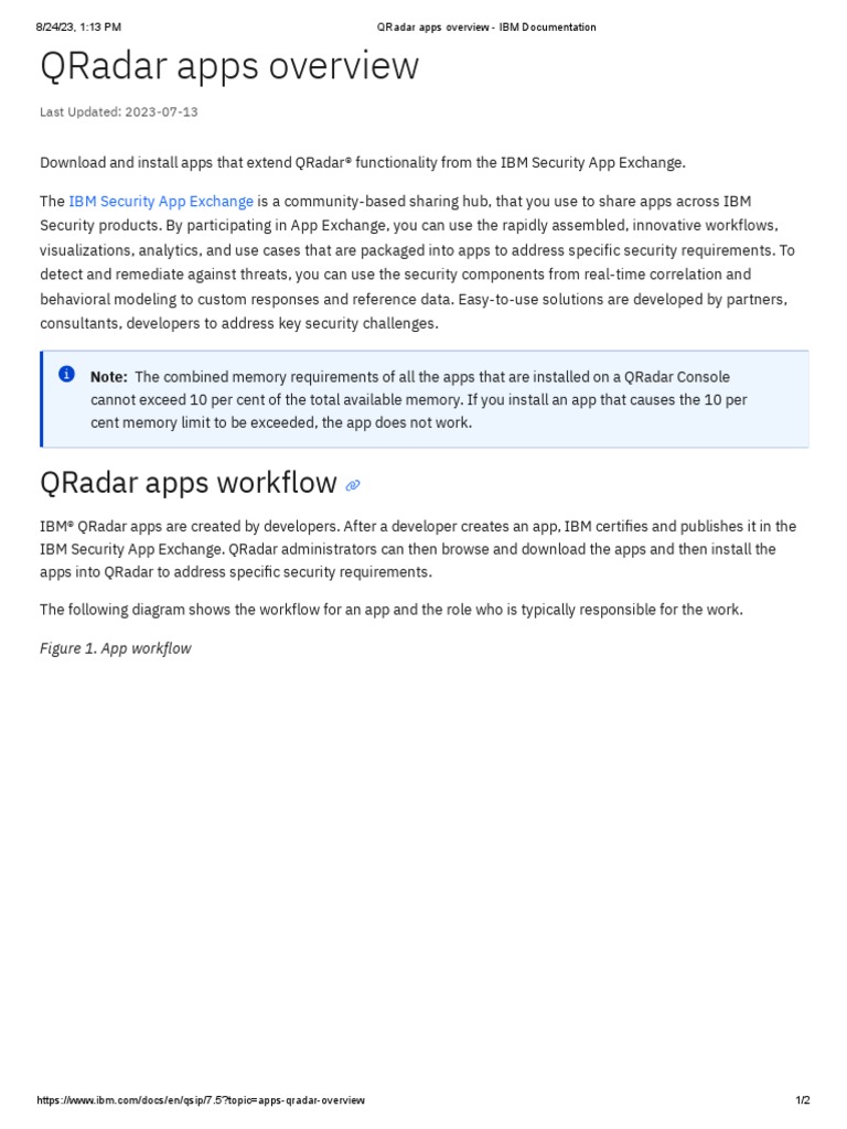QRadar Apps Overview - IBM Documentation | PDF | Mobile App | Troubleshooting