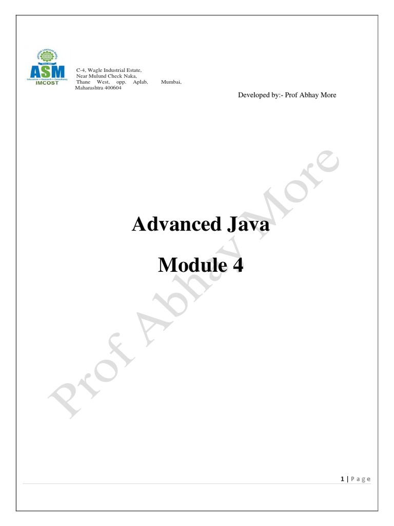 Advanced Java Module 4 Pdf Method Computer Programming Class Computer Programming
