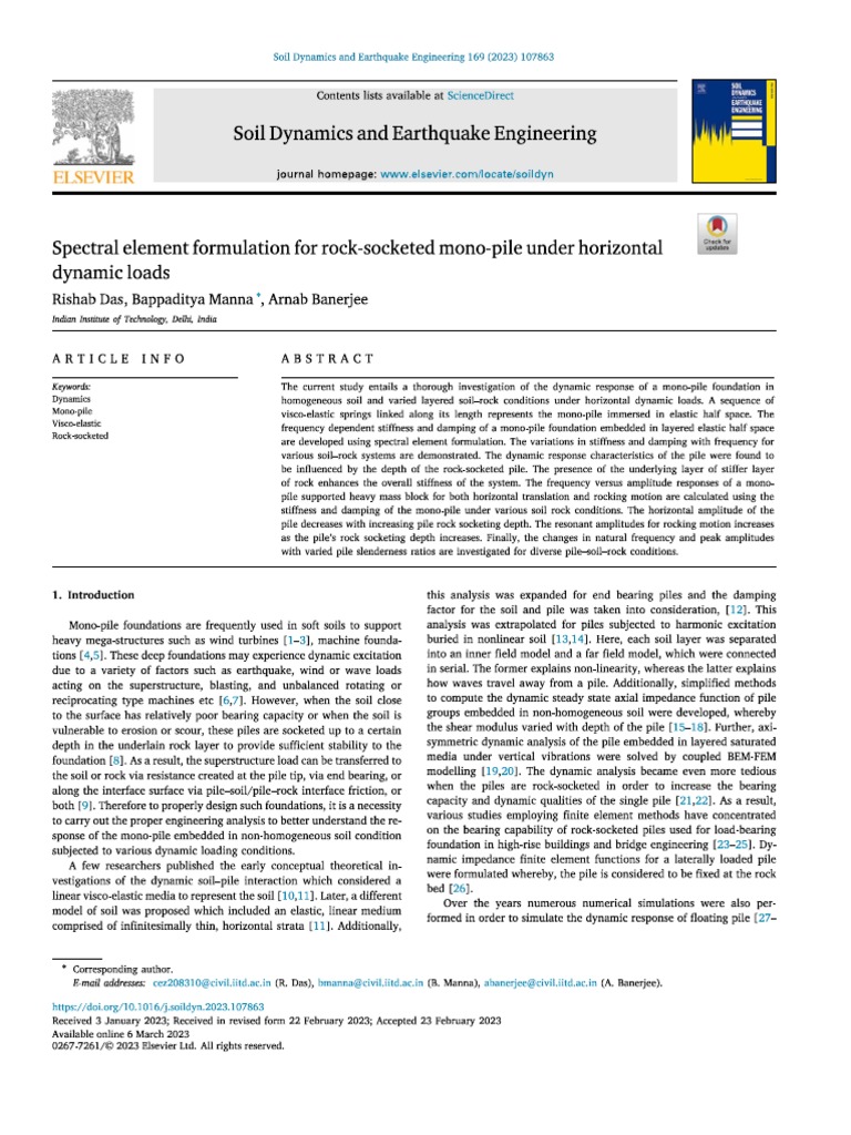 Rock Socketed Mono Pile Pdf