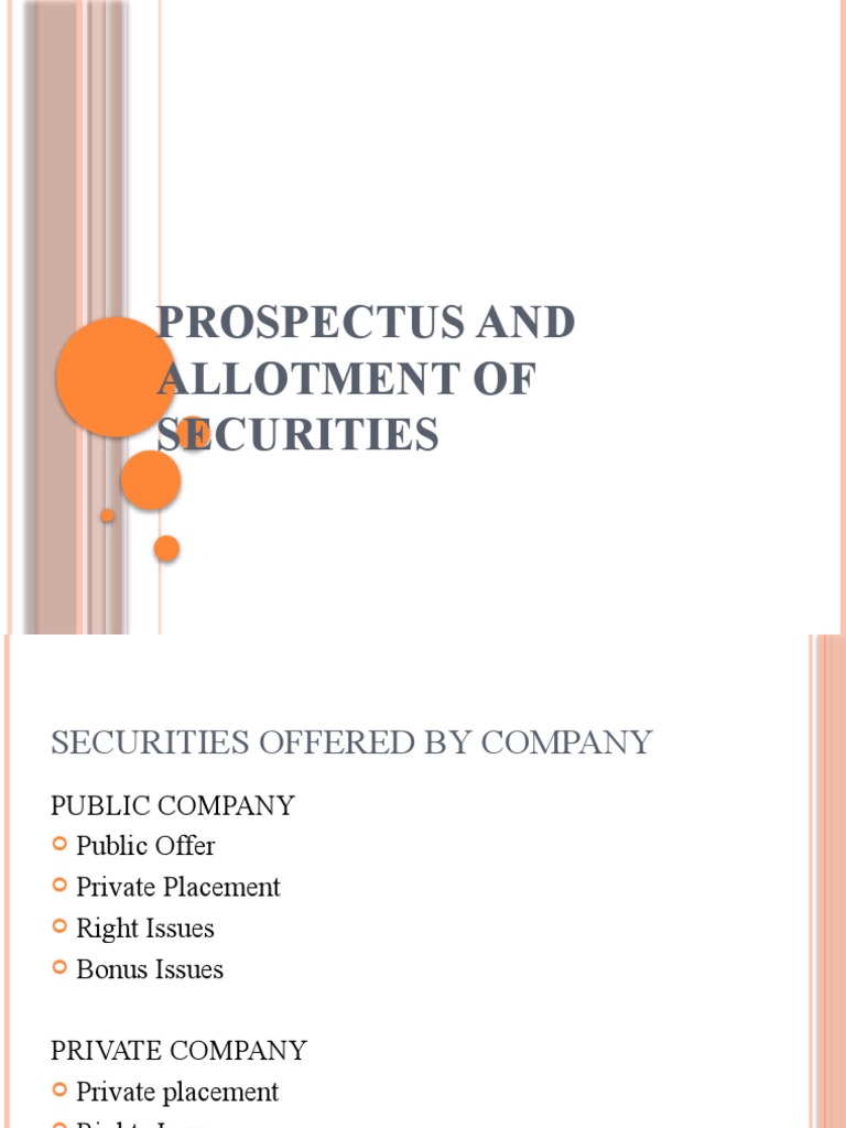Prospectus and Allotment of Securities | PDF | Misrepresentation ...
