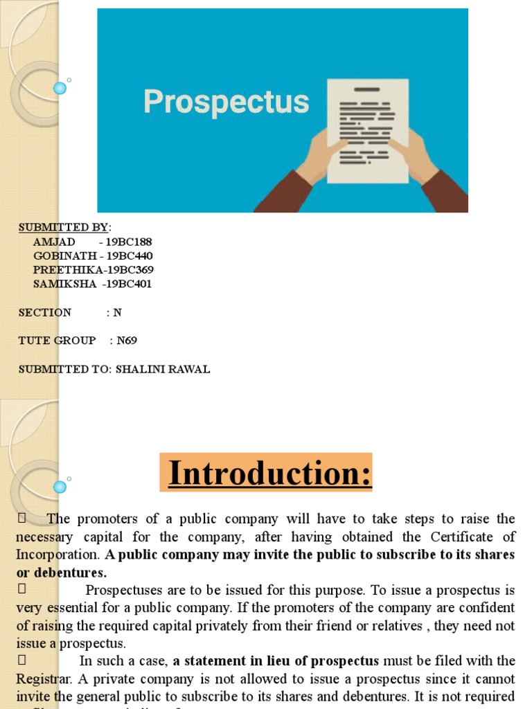Prospectus | Download Free PDF | Misrepresentation | Initial Public ...