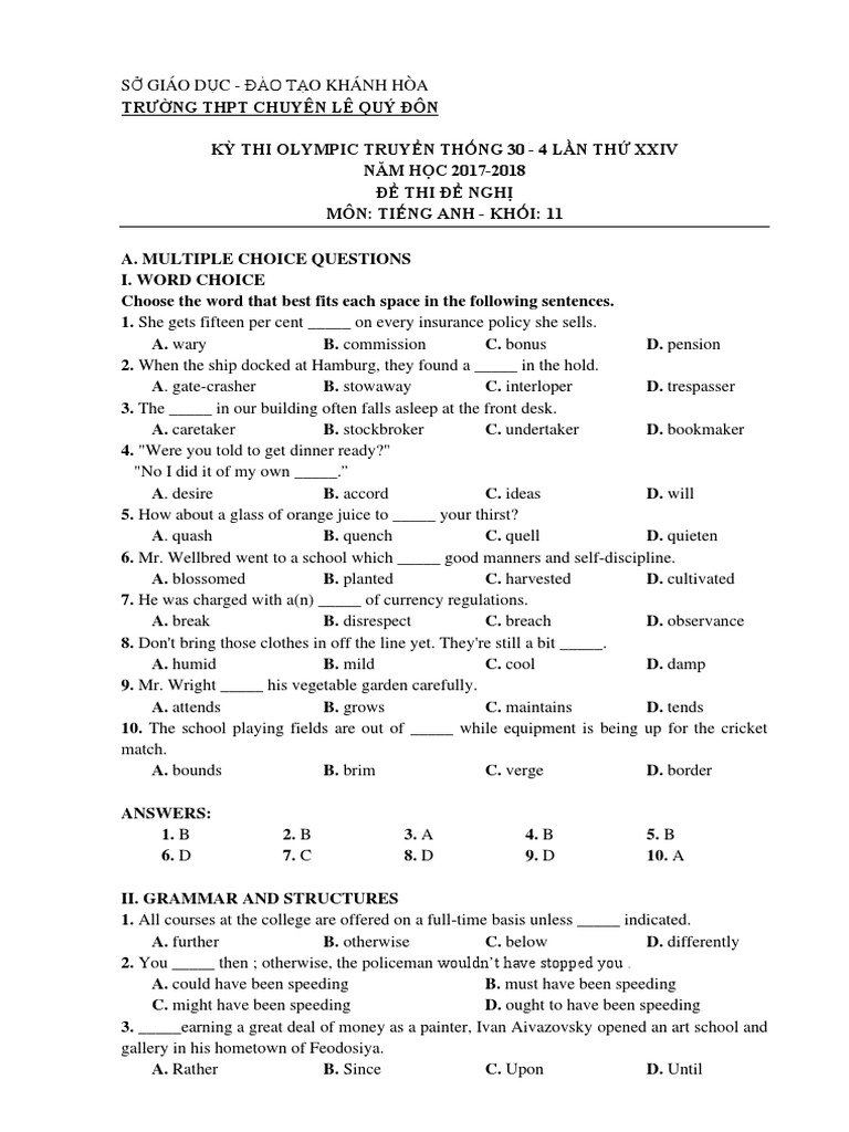Éß Ü Thi Olympic HSG LSS P 11 With Key 161-192 | PDF