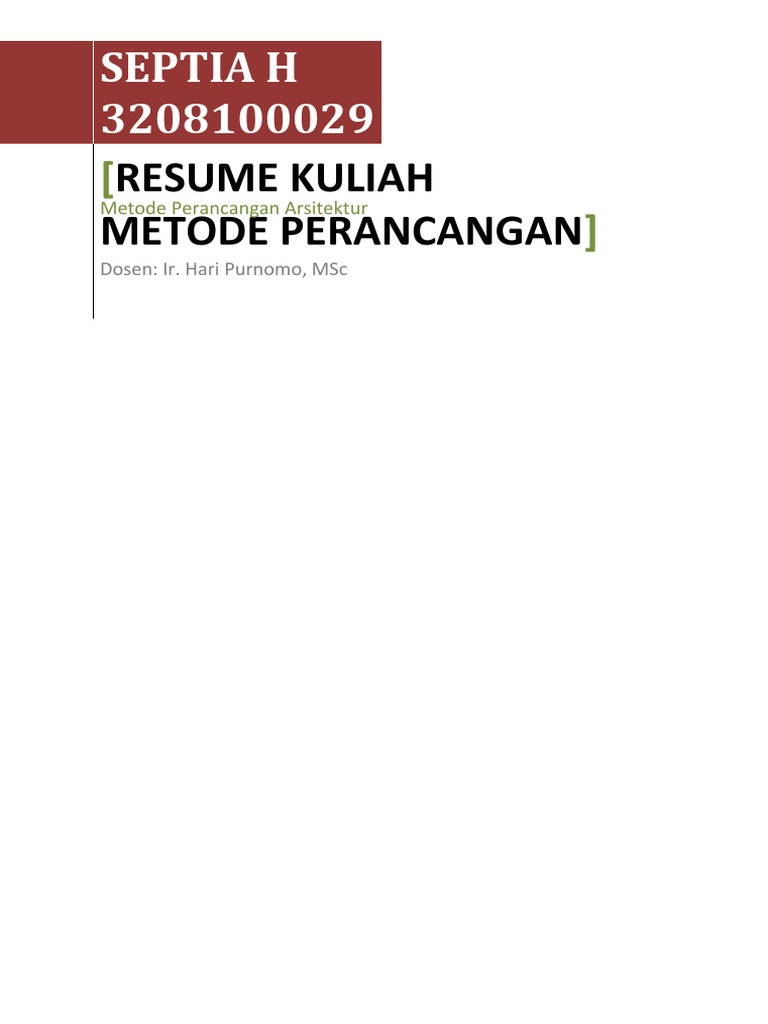 Tugas Metode Perancngan Dari Geoffrey Broadbent | PDF