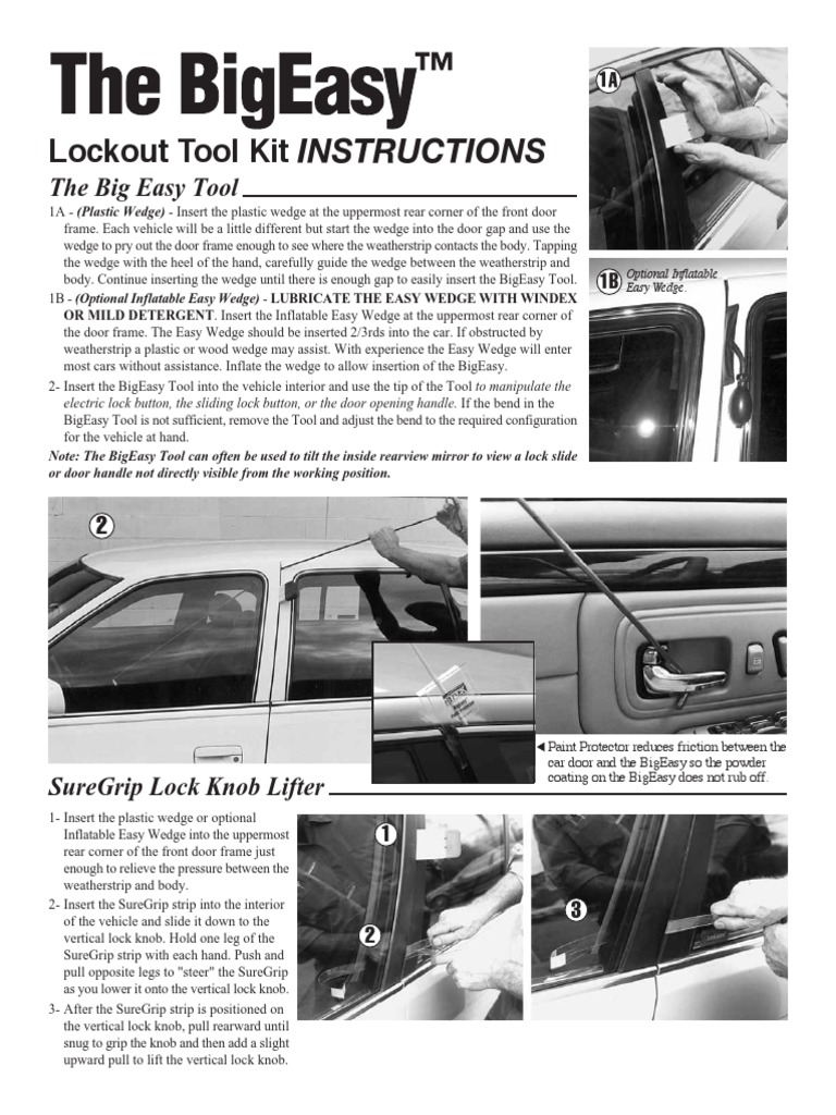 BigEasy Instructions | PDF | Door | Automotive Technologies