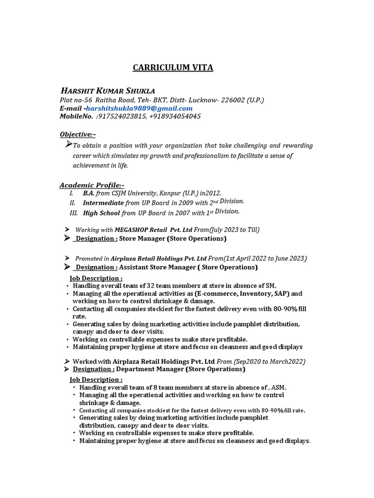 Resume Harshit | PDF