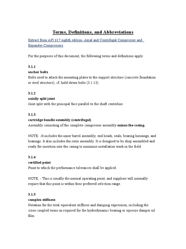 API617 - Axial and Centrifugal Compressors, and Expander | PDF | Pipe ...