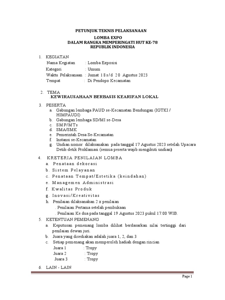 Petunjuk Teknis Pelaksanaan KKLK | PDF