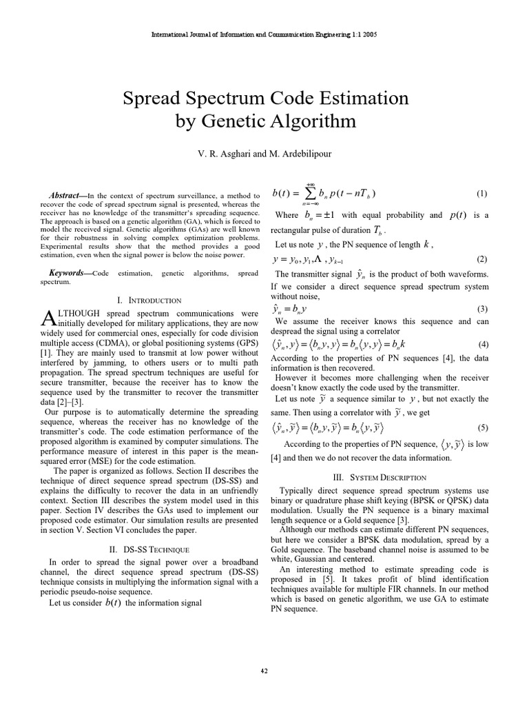 Cdma Or Gps Technology On Genetic Algorithm Pdf