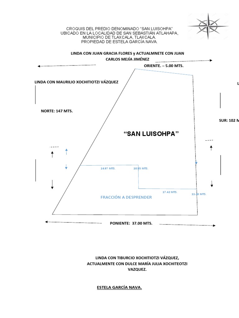 Croquis Predio San Luisohpa, Tlaxcala | PDF