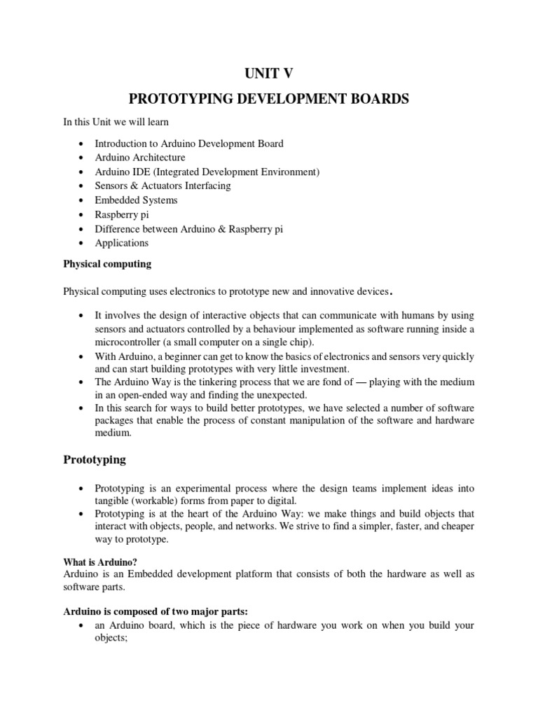 Arduino: Prototyping with Microcontrollers | PDF | Embedded System ...