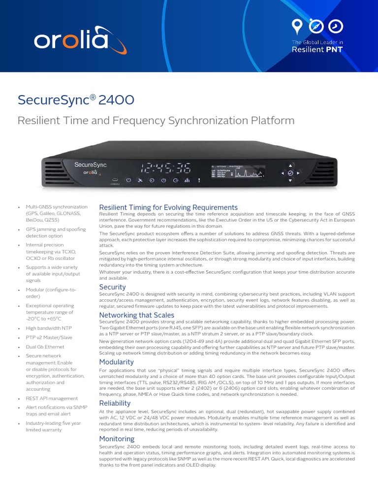 SecureSync-2400_INT_08-19-2022 | PDF | Computer Network | Computer Security